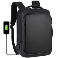 China Black BSCI Business Travel Backpack Laptop Teenager Mens Backpack With USB Charger 180 Degree Opening for sale