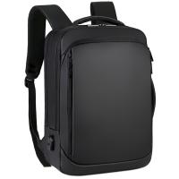 China Black BSCI Business Travel Backpack Laptop Teenager Mens Backpack With USB Charger 180 Degree Opening for sale