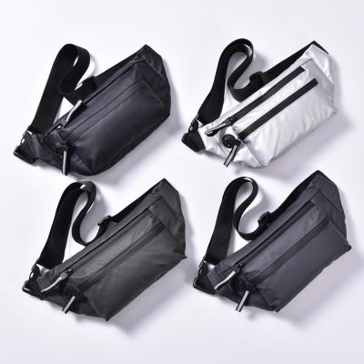 China Water Repellent Nylon Sport Waist Bag 2 Zipper Pockets Adjustable Strap Custom Logo for sale