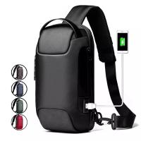 China Anti Theft Crossbody Sling Bag USB Charging Oxford Fabric Chest Bag 10L for sale
