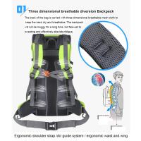 China 64cm Green Waterproof Hiking Backpack 40L Lightweight Travel Backpack for Women for sale