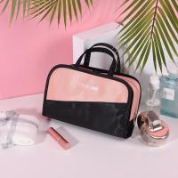 China Black Pink Waterproof Cosmetic Bag Foldable Clear Plastic Toiletry Bag Makeup for sale