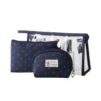 China 3 Piece Transparent Toiletry Bag Set Polyester 300D Clear Cosmetic Bags for Travel 24cm for sale