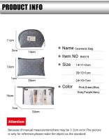 China 3 Piece Transparent Toiletry Bag Set Polyester 300D Clear Cosmetic Bags for Travel 24cm for sale
