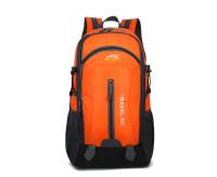China Orange 40L Waterproof Backpack 55cm Camping Travel Backpack With USB Charge Hole for sale