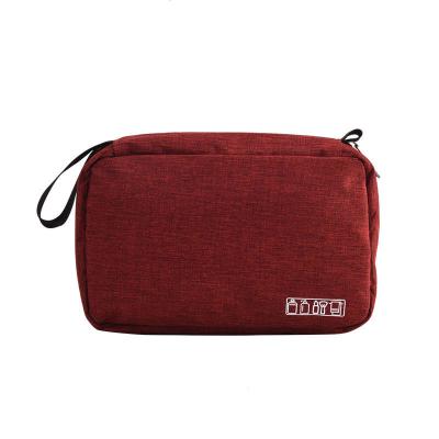 China Red Hanging Travel Makeup Bag Toiletry Cosmetic Organizer Portable 300D Waterproof for sale