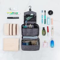 China Red Hanging Travel Makeup Bag Toiletry Cosmetic Organizer Portable 300D Waterproof for sale