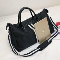 China Black Nylon Sports Duffle Bag 30L with Shoe Compartment for Men Women for sale