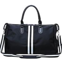 China Black Nylon Sports Duffle Bag 30L with Shoe Compartment for Men Women for sale