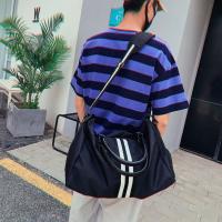 China Black Nylon Sports Duffle Bag 30L with Shoe Compartment for Men Women for sale