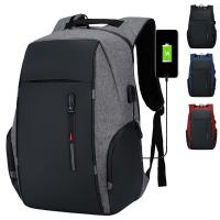 China Black 17 Inch Business Laptop Backpack  Waterproof Computer Bag With USB for sale