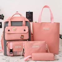 China Canvas 4 in 1 Backpack Set School Bag for Girls Boys Large Capacity Waterproof for sale