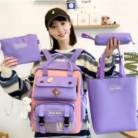 China Canvas 4 in 1 Backpack Set School Bag for Girls Boys Large Capacity Waterproof for sale