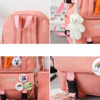 China 1.41 Inch Pink School Backpack Sets Girls Boys 5pc Backpack Set for sale