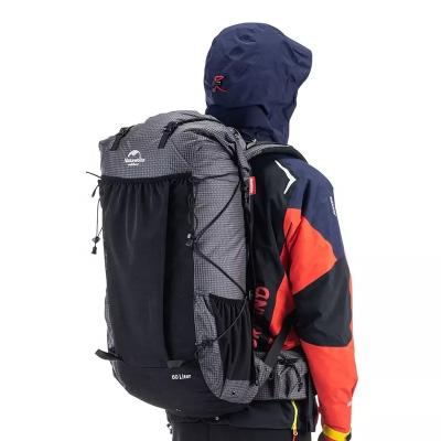 China Black ODM Waterproof Hiking Backpack 65 Litre Mountain Climbing Backpack Outdoor for sale
