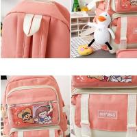 China OEM 1.35 Inch Girls School Bag Set 5 in 1 Large Capacity Backpack with Sling and Pencil Bag for sale