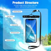 China Universal Waterproof Phone Pouch IPX8 Certified Dry Bag for Smartphones up to 7 Inches for sale