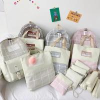 China Women Travel Backpack Sets 4pc Sturdy Laptop Backpack Teens Canvas for sale