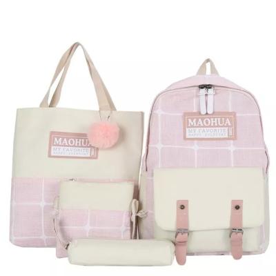 China Women Travel Backpack Sets 4pc Sturdy Laptop Backpack Teens Canvas for sale
