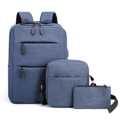 China ODM Polyester Waterproof Laptop Backpack 46x30x12cm Navy Blue Business Travel Bag for sale