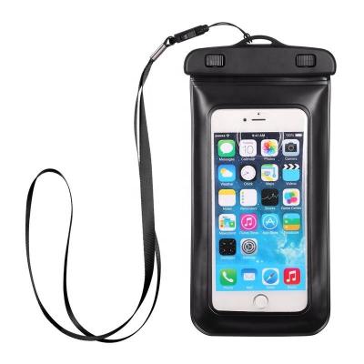 China IPX8 Waterproof Phone Pouch Universal 6 Inch Black Water Resistant Case for sale