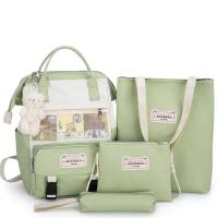 China Canvas School Backpack Set 24cm Large Capacity Kids Teens Cute Cartoon Bag for sale
