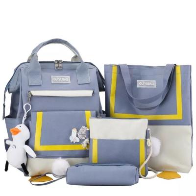 China Canvas 4 Piece Backpack Set for Women Large Capacity Travel School Bag 0.65 Inch for sale