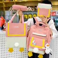 China Canvas 4 Piece Backpack Set for Women Large Capacity Travel School Bag 0.65 Inch for sale