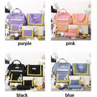 China Canvas 4 Piece Backpack Set for Women Large Capacity Travel School Bag 0.65 Inch for sale