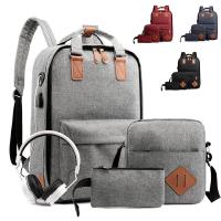 China Grey Business Backpack Sets 43cm Usb Charging 3 In 1 Backpack ISO for sale