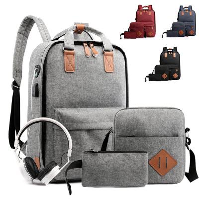 China Grey Business Backpack Sets 43cm Usb Charging 3 In 1 Backpack ISO for sale
