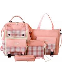 China Canvas Girls School Backpack Set Waterproof Large Capacity 3 Piece with Pencil Case and Shoulder Bag for sale