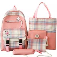 China Canvas Waterproof Women Backpack Set Large Capacity 3 Piece School Bag for Girls Students for sale