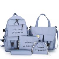China Canvas Travel Laptop Backpack School Bag Set with Pencil Case for Girls 5 Years Up for sale
