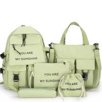 China Canvas Travel Laptop Backpack School Bag Set with Pencil Case for Girls 5 Years Up for sale