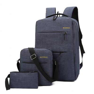 China 1.47 Inch Usb Charging Backpack Sets 3 In 1 Computer Oxford Waterproof Rucksack for sale