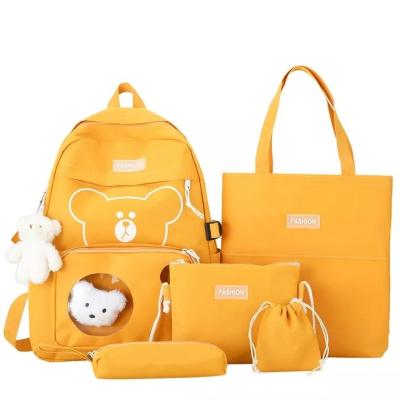 China Canvas Travel Backpack Set for Girls Laptop School Bag Large Capacity 5 Year Up for sale
