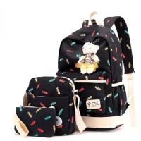 China Canvas School Backpack Set for Girls Women Durable Travel Laptop Bag 7 Colors Wholesale for sale