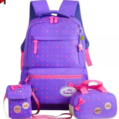 China Girls School Backpack Set 3 Piece Laptop Backpack Lunch Box Pencil Bag 16.9 Inch Nylon Waterproof for sale