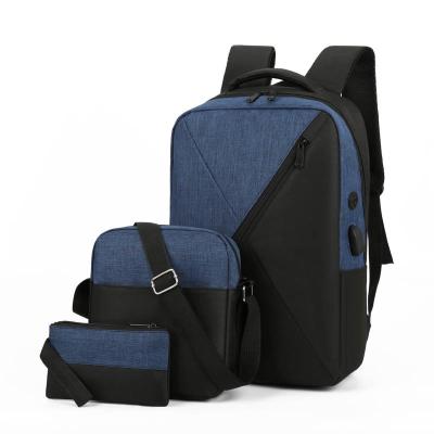 China Oxford Computer Backpack Sets 3 In 1 Unisex Laptop Backpack Set for sale