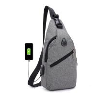 China Multipurpose Crossbody Sling Bag with USB Charging Port Oxford Fabric 17x9x33cm for sale