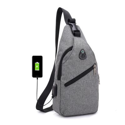 China Multipurpose Crossbody Sling Bag with USB Charging Port Oxford Fabric 17x9x33cm for sale