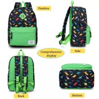 China Kids Backpack Lunch Bag Set Dinosaur School Bags 3-12 Years Large Capacity Waterproof Nylon Oxford for sale