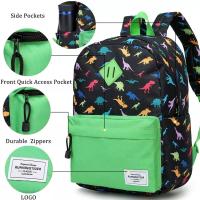 China Kids Backpack Lunch Bag Set Dinosaur School Bags 3-12 Years Large Capacity Waterproof Nylon Oxford for sale