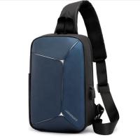 China Waterproof PU Sling Crossbody Bag 32x20x8 cm with USB Charging Port BSCI for sale