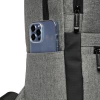 China Grey Nylon Waterproof Laptop Backpack With Charger 1.37 ft BSCI for sale