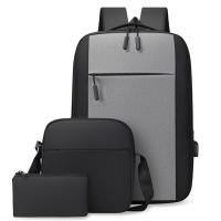 China BSCI 3 Piece Oxford Backpack Set 40x28x11 cm USB Waterproof Travel School for sale