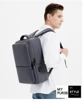 China Anti Theft Laptop Backpack 44cm Nylon Waterproof Business Travel Bag with USB Charging Port for sale