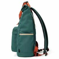 China Green 42cm Travel Laptop Backpack Expandable Roll Top Backpack Oxford OEM for sale