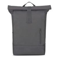 China 15.6 Inch Rucksack RollTop RPET Black Roll Top Backpack Waterproof Expandable for sale